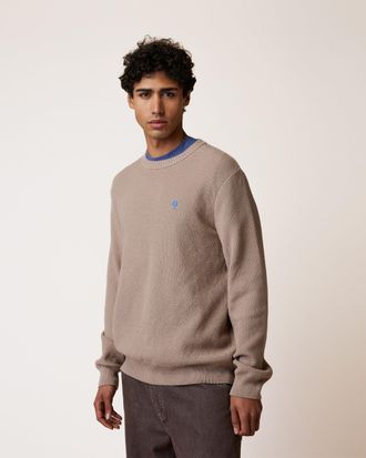 Faguo Pull col rond beige coton bio