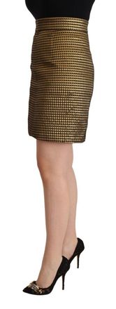 Moschino Womens Black Gold A-Line Above Knee Casual Skirt