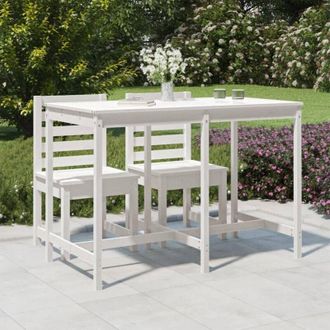 vidaXL Table ext&eacute;rieure - Table de jardin blanc 159,5x82,5x110 cm bois massif de pin
