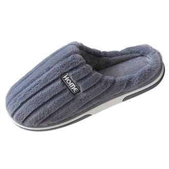 Generic Pantoufles dhiver en peluche chaudes antid&eacute;rapantes pour homme - Pantoufles en feutre pour femme avec semelle en caoutchouc - Couleur unie - Semelle &eacute;