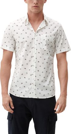 s.Oliver Slim: Kurzarmhemd aus Baumwollstretch