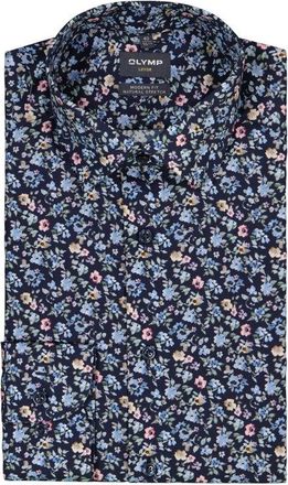 Olymp Herren Hemd blau gebl&uuml;mt