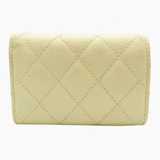 Chanel Portefeuille en cuir Pre-owned - Femme - Pre-owned - Beige - Taille: ONE Size