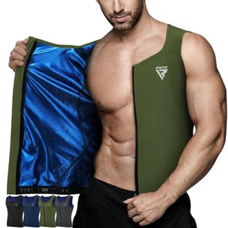 RDX Sports Herren Sauna Shirt Sauna Weste Schwitzanzug Herren Body Shaper Workout Hot Tank Top Bauch Abnehmen Shapewear