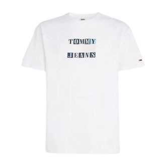 Tommy Jeans Pastell Grafik Baumwoll T-Shirt Classic Fit - - Tops - Herren - Wei&szlig; - XS