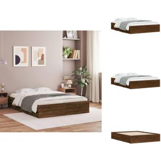 vidaXL Bettgestell mit Schubladen Braun Eichen-Optik 140x200 cm - Bettsofa - Holzbettfundament - Doppelbett - Boxspringbett - Eiche Möbel