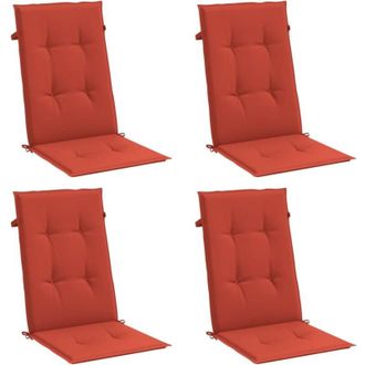 vidaXL Hochlehner-Auflagen 4 Stk. Melange Rot 120x50x4 cm Stoff vidaXL