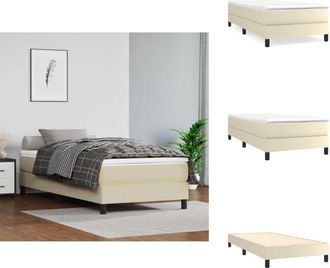vidaXL Bettgestell Creme 90x200 cm Kunstleder - Bettes - Schlafzimmermöbel - Kunstlederbetten - Boxspringbett - Doppelbett