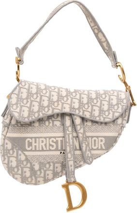 Dior Hobo Bags - Oblique Embroidered Canvas Saddle Bag - Gr. unisize - in Grau - für Damen