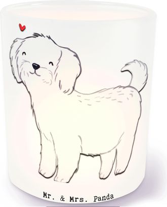 Mr. & Mrs. Panda Windlicht Glas Malteser Lebensretter - Geschenk, Kerzenhalter, Teelichthalter, Kerzenglas, aus, Windlichter