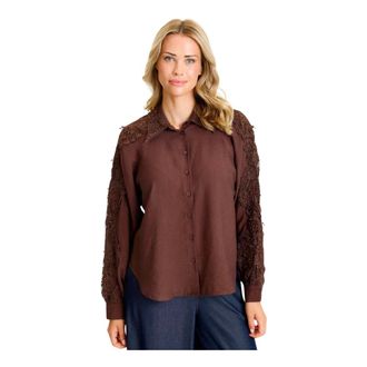 In Front Shirt - - Blouses & Shirts - Damen - Braun - L