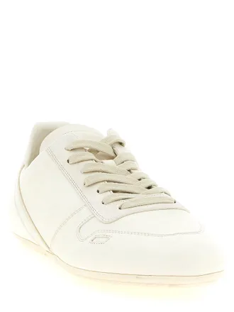 Rick Owens Mens White Lamb Leather Low Top Sneakers