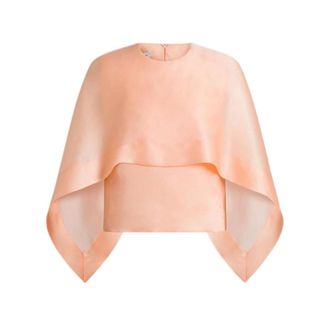 Alberta Ferretti Femme, Blouses et Chemises, Rose, Taille: 36 FR Silk Organza Cape Top