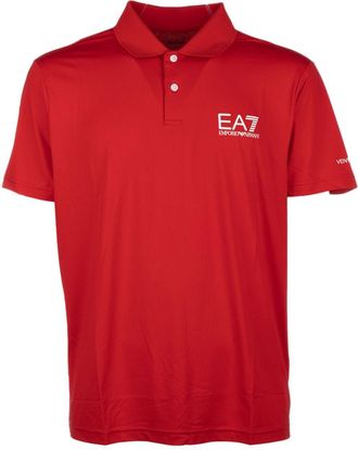 Emporio Armani polo &agrave; logo imprim&eacute; - Rouge