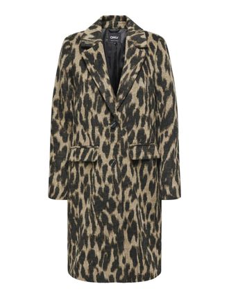 Only Damen ONLVALBORG Animal Life Coat OTW Mantel, Schwarz, XS
