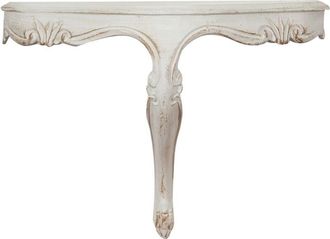 Biscottini International Biscottini - tagère murale en bois finition blanche antique 43x21x32 cm Made in Italy Étagère dangle murale Étagère salle de bain et salo