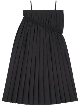 Maison Margiela robe mi-longue &agrave; design pliss&eacute; - Noir