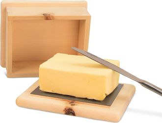 Zirbelino Zirbenbutterdose 150x130x70mm - luftgetrocknetes Zirbenholz - zur Aufbewahrung von Butter