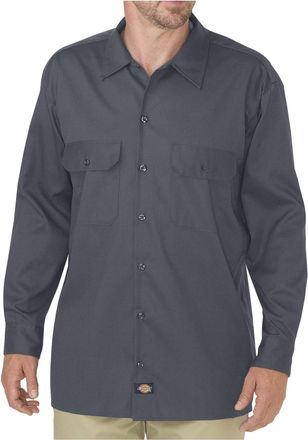 Dickies Herren Langarm Flex Twill Arbeitsshirt Big, Dunkelgrau, 3X-Groß