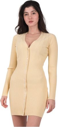 Frame Denim Femme, Robes, Jaune, Taille: 38 FR Long Rib Cardi Kleid