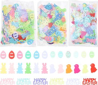 Cabilock 3 St&uuml;ck Packung Osterparty Konfetti mit Hasen K&uuml;ken Eiern Dekoratives Party Konfetti f&uuml;r Festtisch Osterdekoration Bunte Papierstreusel f&uuml;r Osterfest 