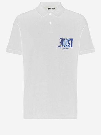 Just Cavalli Mens Polo Shirt Cotton White T-shirts And Polos