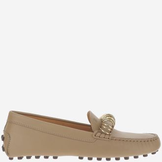 Tod's Womens Loafers Nappa Leather With Rings Light Brown Calfskin