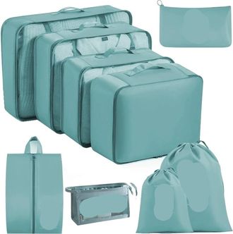 Generic 9-teiliges Set Reise-Organizer, Aufbewahrungstaschen, Koffer, Toilettenartikel, Schuhe, Kleidung, Ordentlicher Beutel, Packw&uuml;rfel, H&uuml;llen, Zubeh&ouml;r(9PC