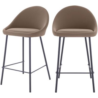 Rendez-Vous D&eacute;co Rendez-vous D&eacute;co - Lot de 2 chaises pour &icirc;lot central 65 cm en cuir synth&eacute;tique marron - misty