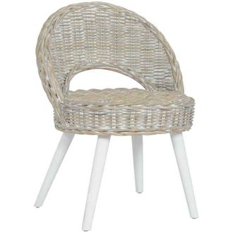 vidaXL Sessel Kubu-Rattan Wei&szlig; Vidaxl