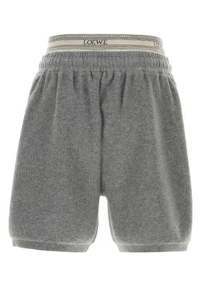 Loewe Mens Grey Wool Blend Bermuda Shorts Greymelangewhite