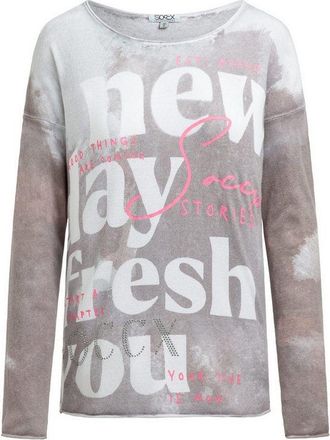 soccx Rundhalspullover aus Feinstrick mit Rollsaum