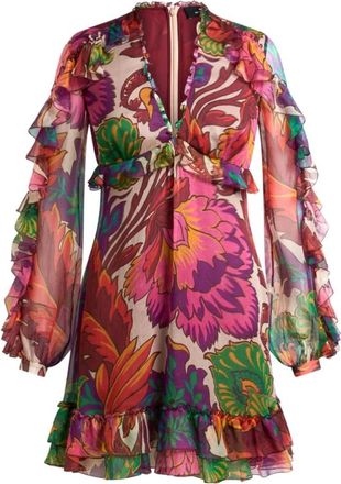 Etro Femme, Robes, Multicolore, Taille: 36 FR Mini-robe &agrave; imprim&eacute; floral maxi