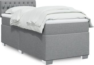 vidaXL Vidaxl - Giroletto A Molle Con Materasso Grigio Chiaro100x200 Cm Tessuto
