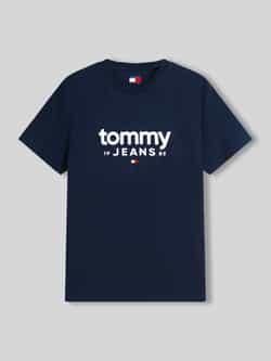 Tommy Jeans Relaxed Fit T-Shirt aus reiner Baumwolle mit Label-Schriftzug