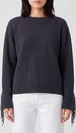 Parosh P. A.R. O.S. H. Kaschmir-Pullover mit Rundhalsausschnitt, Stickerei, Fransen und &uuml;berschnittenen Schultern