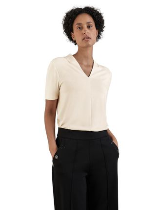 Street One Damen A322106 T-Shirt Mit V-Ausschnitt, Lucid White,38