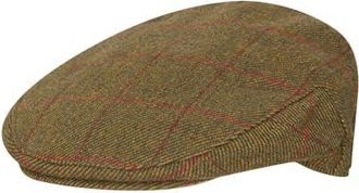 Walker and Hawkes Walker & Hawkes - Cambridge - Unisexe Casquette Plate Derby - Tweed Chasse/Campagne - Rayures/Rouge - 2XL (61cm)