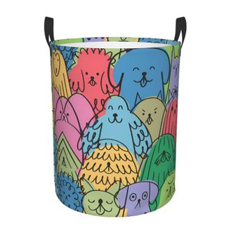Generic Bunte, Lustige Tiere W&auml;schesammler Rund Korb Aufbewahrung Mit Henkel W&auml;schebeh&auml;lter F&uuml;r Decken W&auml;schekammer Kleidung