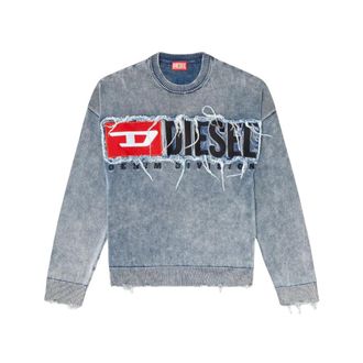 Diesel Denim Distressed K-Fronzi Sweater - - Sweatshirts & Hoodies - Herren - Blau - XL