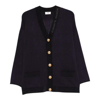 Elisabetta Franchi Mk13S66E2 Strickjacke - - Knitwear - Damen - Blau - L