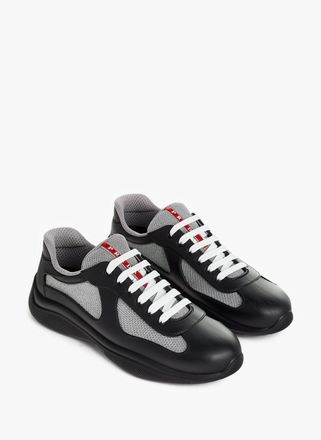 Prada Baskets en polyester recycl&eacute; m&eacute;lang&eacute;