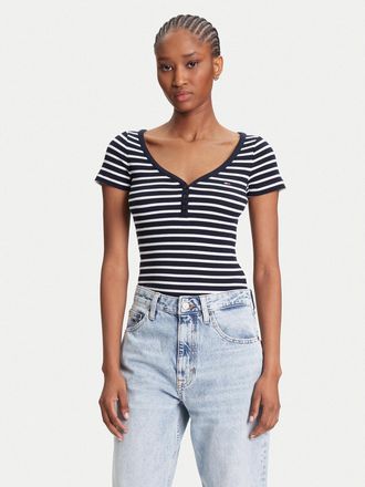 Tommy Jeans T-Shirt Henley DW0DW20902 Dunkelblau Slim Fit