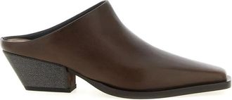 Brunello Cucinelli Precious Heels Sabots - Gr. 37 (EU) - in Schwarz