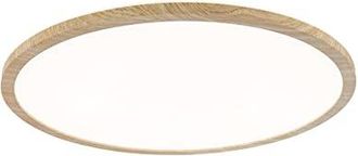 Paulmann 71029 LED Panel Atria Shine Deckenleuchte mit Backlight rund IP44 22W 2300lm 420mm Holzoptik Kunststoff 3000K - Warmwei&szlig; Badleuchte