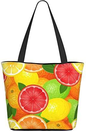 AOOEDM Sac &agrave; provisions pour femme citrons color&eacute;s 33 x 28 x 19 cm. Le cadeau parfait pour la Saint-Valentin. Cest de la Saint-Valentin pour maman, fille, &eacute;p