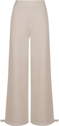 Max Mara Femme, Pantalons, Blanc, Taille: 42 FR Nigeria Wool Pantalons