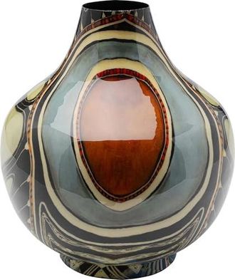 Kare Design Design Fabuloso Stone Vase d&eacute;coratif pour Fleurs, Table et Salon Multicolore Hauteur 27 cm