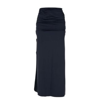 Federica Tosi Femme, Jupes, Noir, Taille: 38 FR Jupe Maxi &agrave; D&eacute;tails Fronc&eacute;s