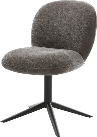 DELIFE Esszimmerstuhl Nube-Flex Fu&szlig;kreuz Schwarz Boucl&eacute; Soft Schlamm 360&deg; drehbar Wippfunktion Taschenfederkern